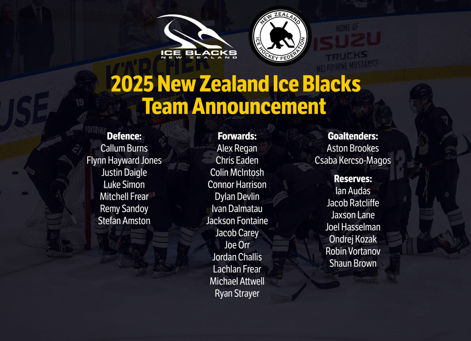 2025 New Zealand Senior Men’s (Ice Blacks) Team Announcement - Ice ...